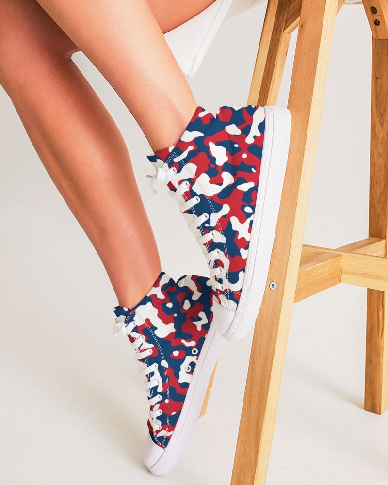 Dominican Republic Flag Camo Women's Hightop Canvas Shoe - Conscious ...