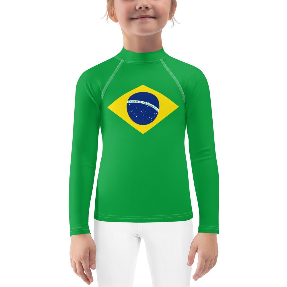 Brazil Flag Kids Rash Guard - Conscious Apparel Store